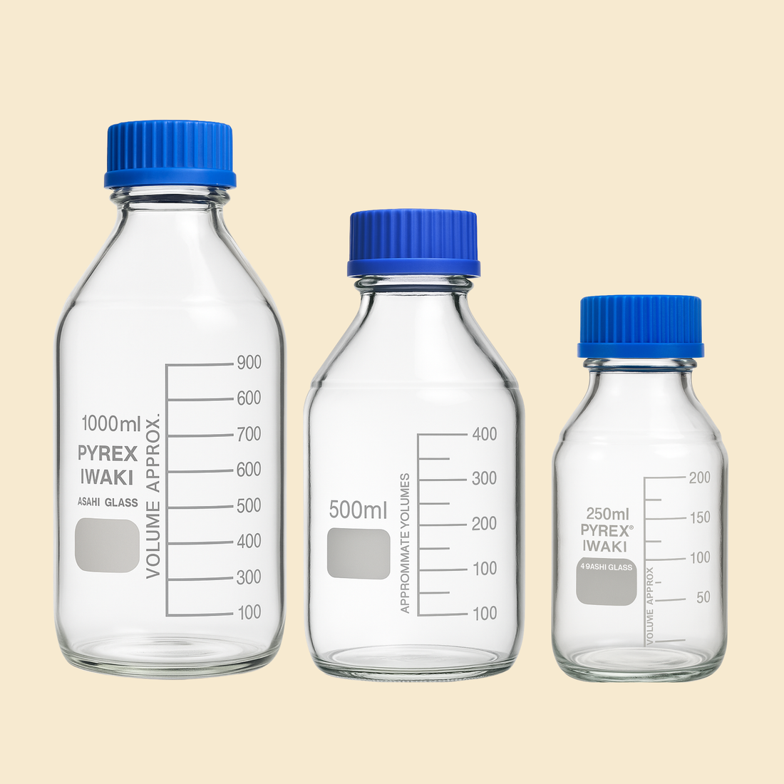 Clear Glass Reagent Bottles with Screw Cap – 250ml, 500ml, 1000ml – AM ...