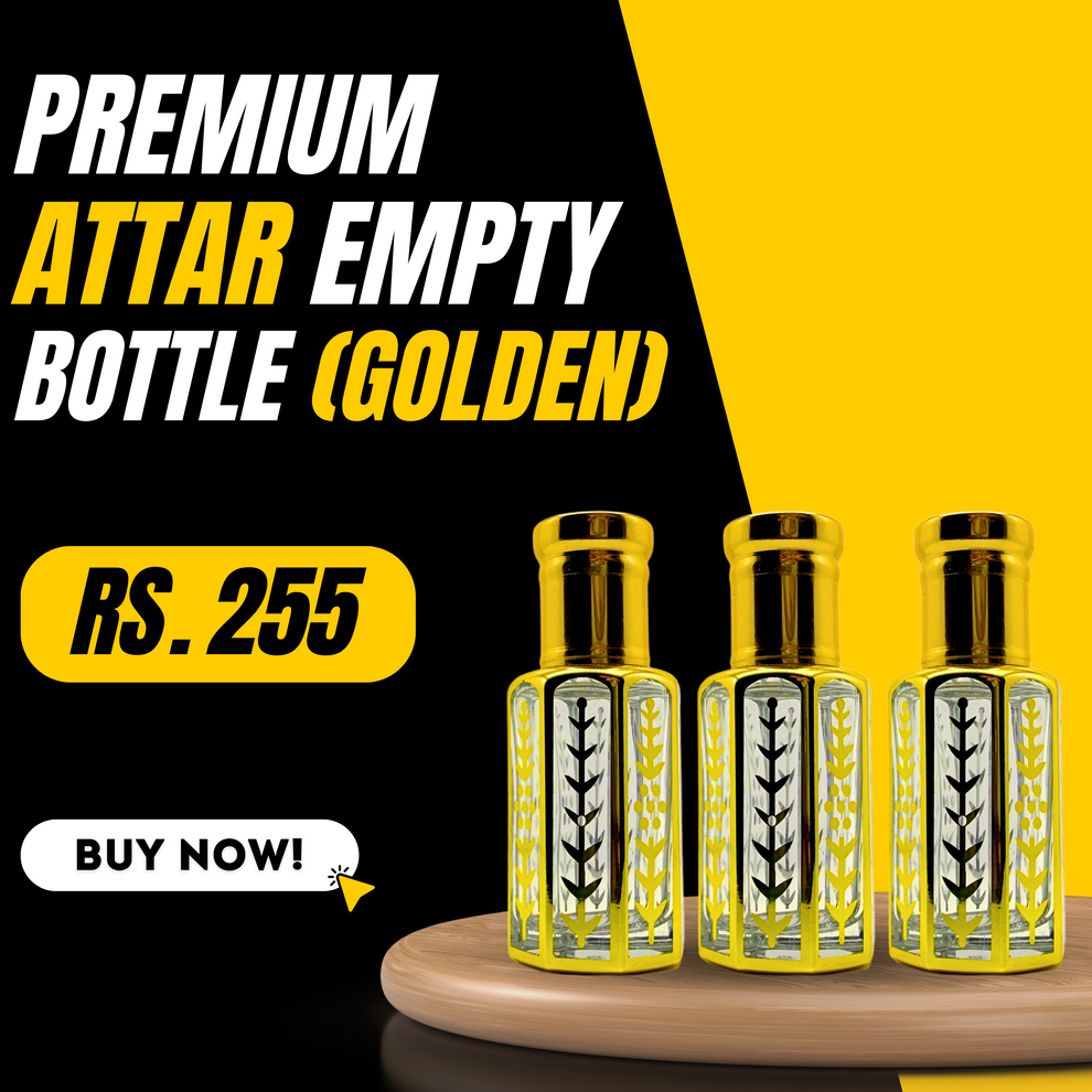 12ML Premium Attar Empty Bottle (Golden Color) | AM Fragrances